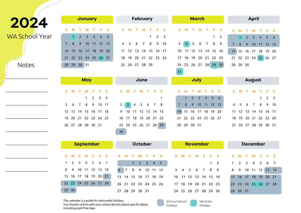 Perth School Calendar 2024 2025 Academic Year 