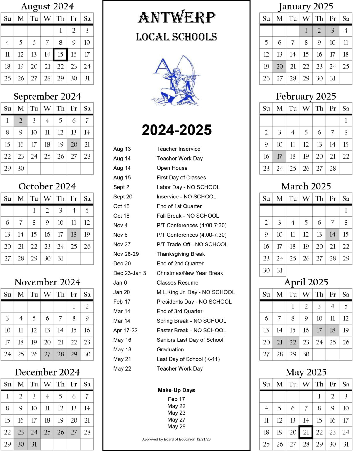 Ambarvale Public School Calendar 2025-2026 [Academic Year]