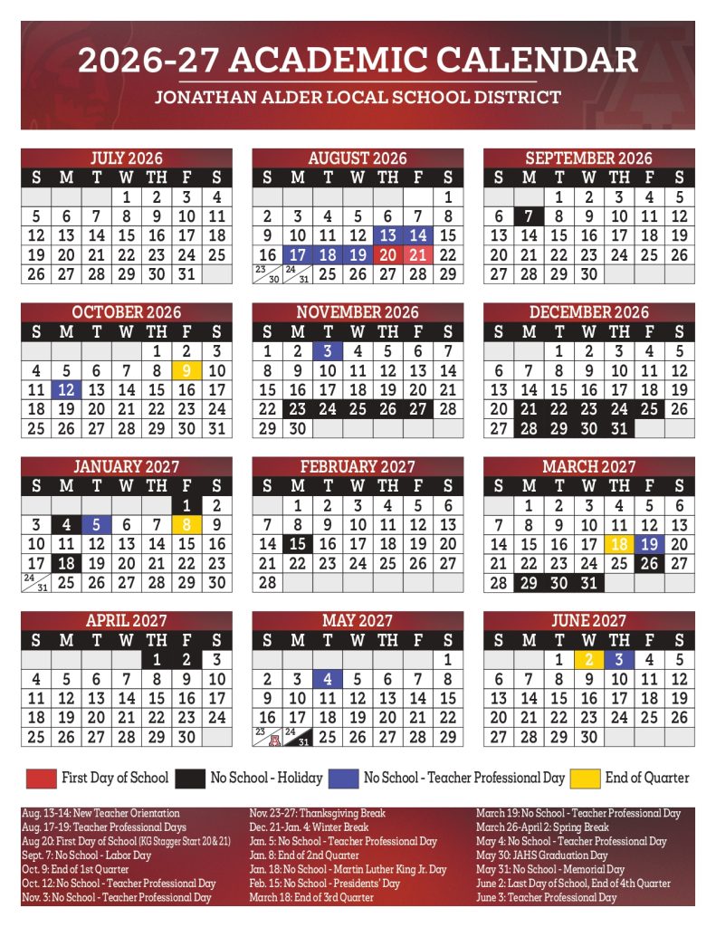 Aldercourt Primary School Calendar 2026-2027 [Academic Year]